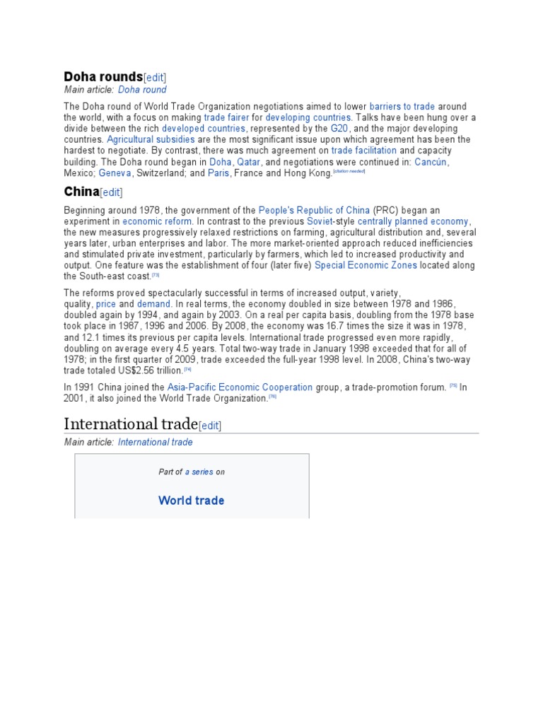 Doha Rounds | PDF | Trade | Doha Development Round