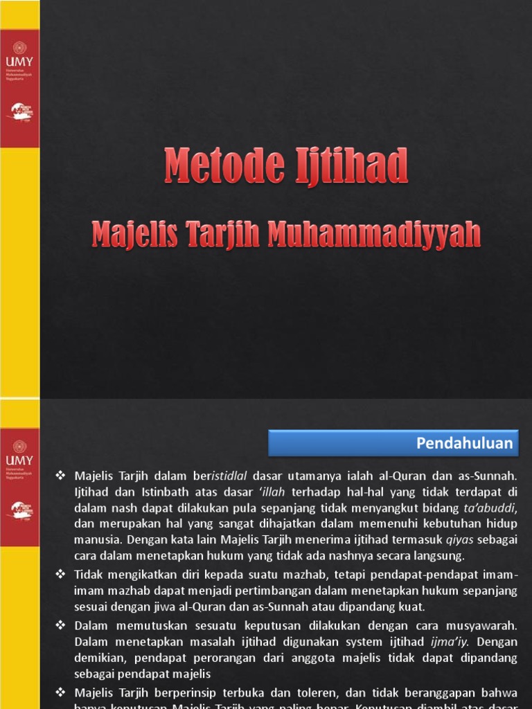 13 Metode Ijtihad Majelis Tarjih Muhammadiyah (E-Learning) | PDF | Agama & Spiritualitas