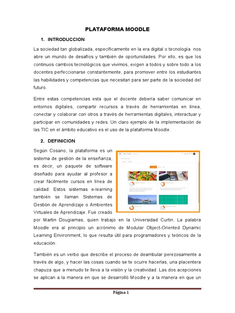 Importancia de La Plataforma Moodle | PDF | Moodle | Aprendizaje