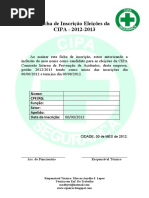 Formulário de Inscrição Da CIPA | PDF