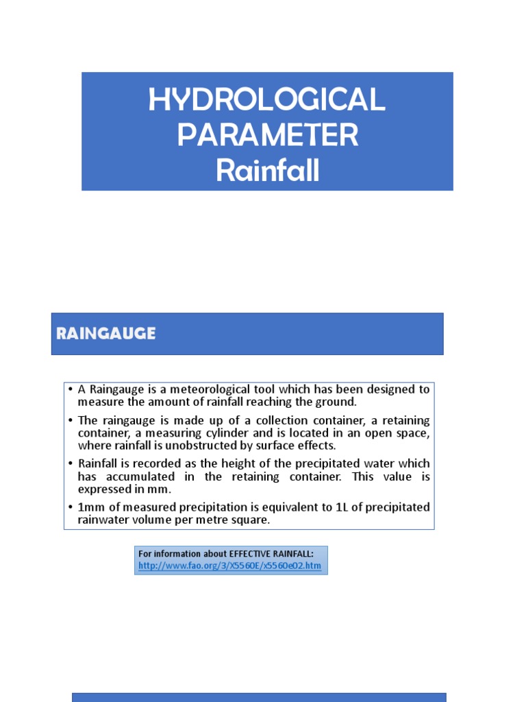 Lecture 1 - HYDROLOGICAL Parameter Rainfall | PDF | Physical Geography