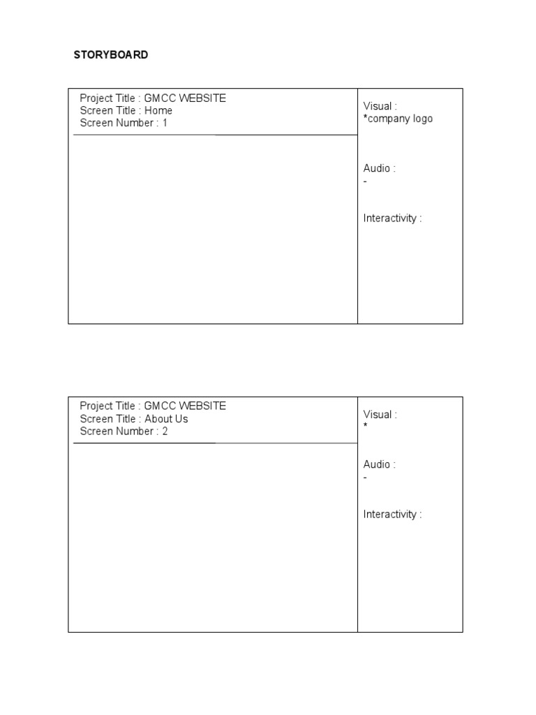 GMCC Website Storyboard Overview | PDF