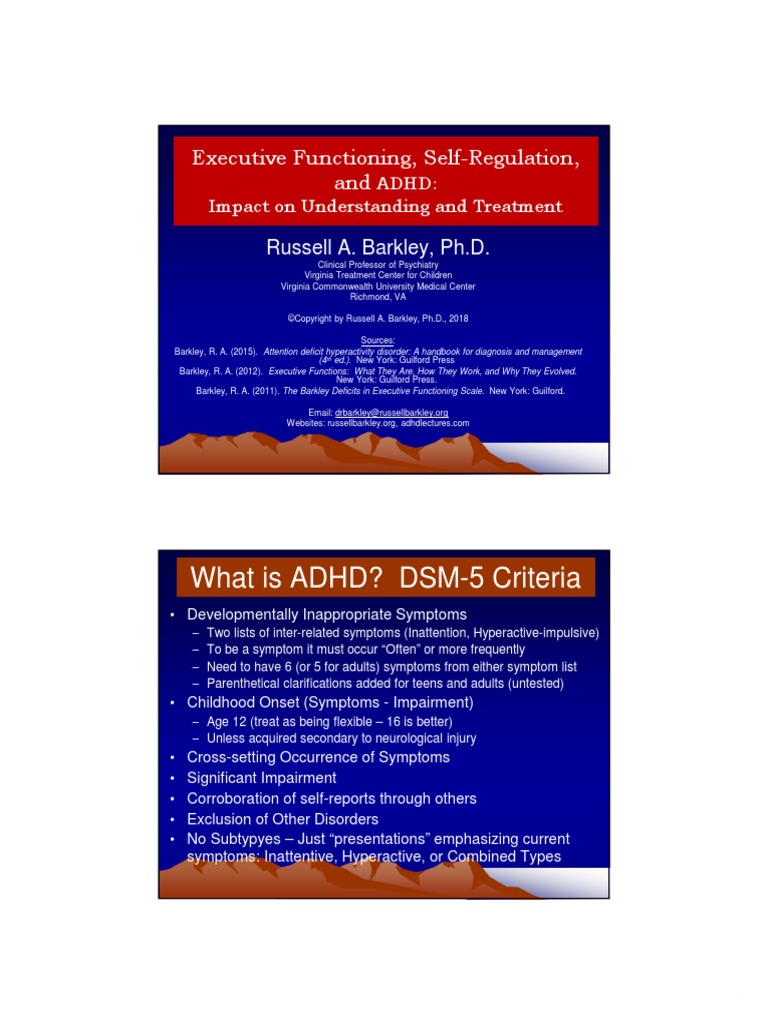 What Is ADHD? DSM-5 Criteria: Executive Functioning, Self-Regulation ...