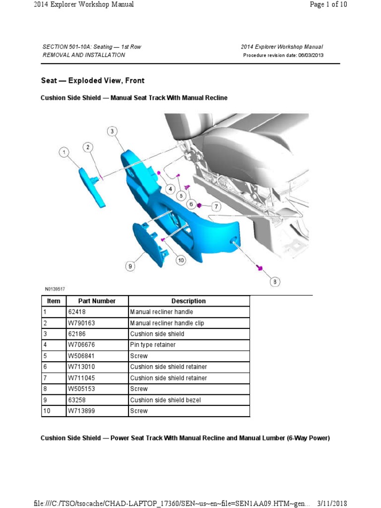 Exploded View - Front Seat | PDF | Airbag | Seat Belt
