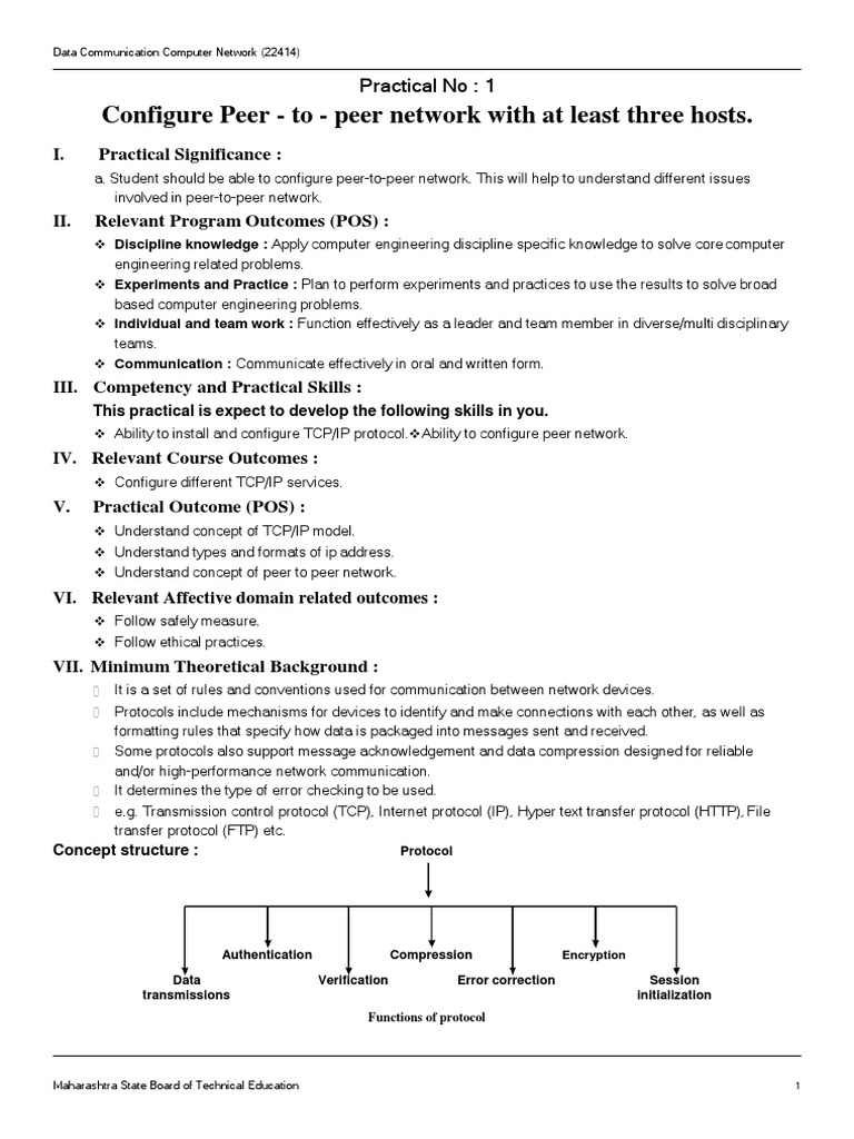 Practical No 1 Pdf Internet Protocols Ip Address