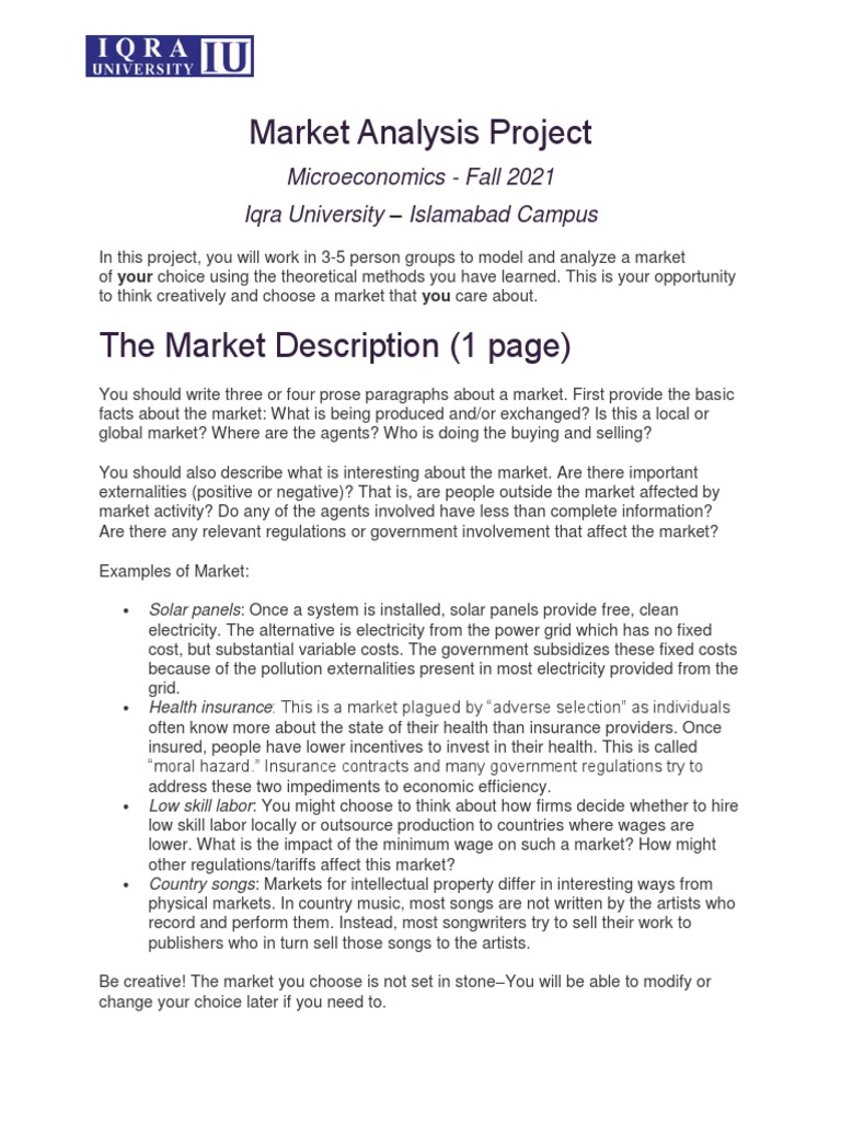 Microeconomics Project | PDF | Market (Economics) | Externality