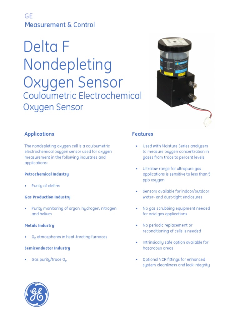 Delta F Nondepleting Oxygen Sensor | PDF | Electrochemistry | Oxygen