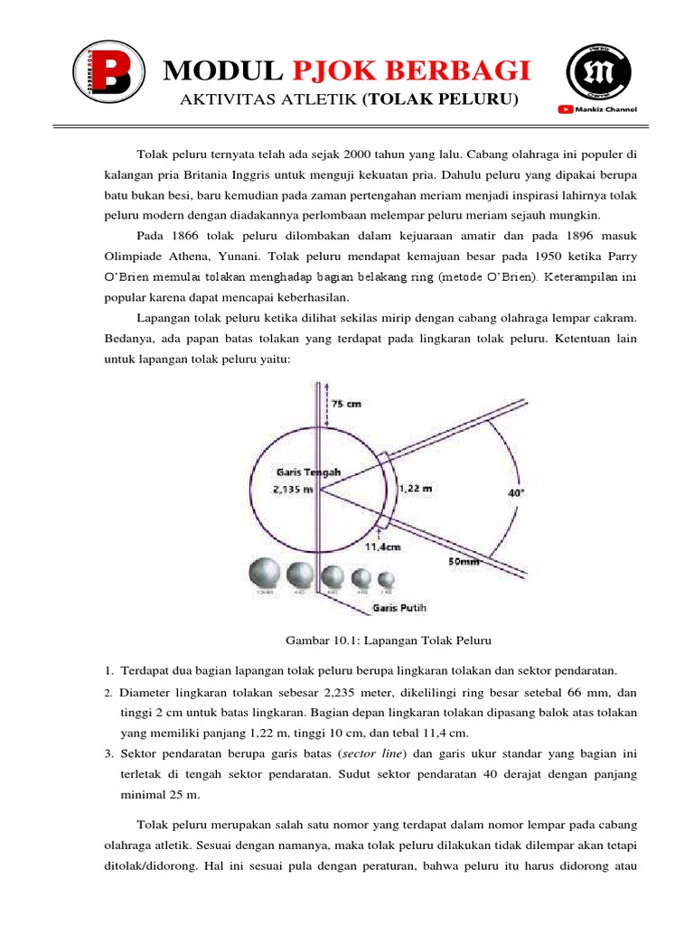 10.modul PJOK Kelas 7,8 (TOLAK PELURU) | PDF