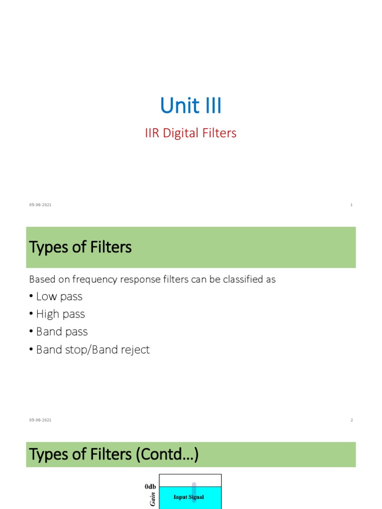 DSP Unit 3 | PDF | Filter (Signal Processing) | Low Pass Filter