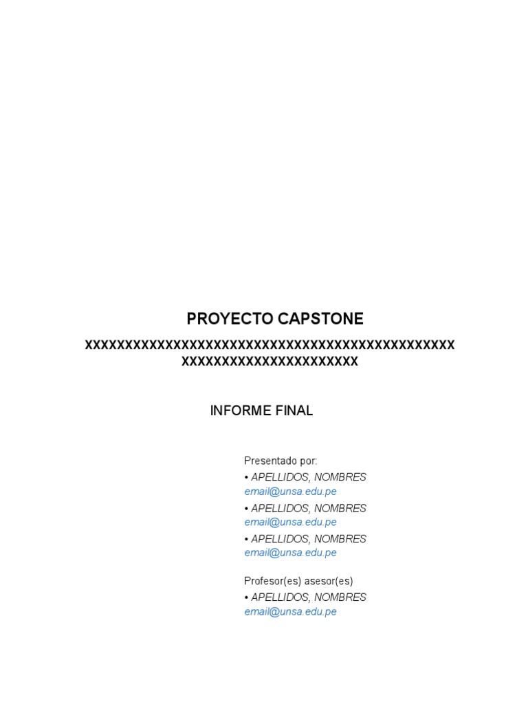 EPIS Proyecto Capstone Plantilla | PDF | Planificación | Gestión de la calidad