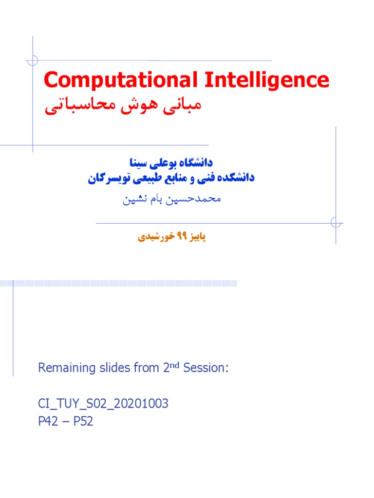 Computational Intelligence یتابساحم شوه ینابم | PDF | Genetic Algorithm | Computer Science