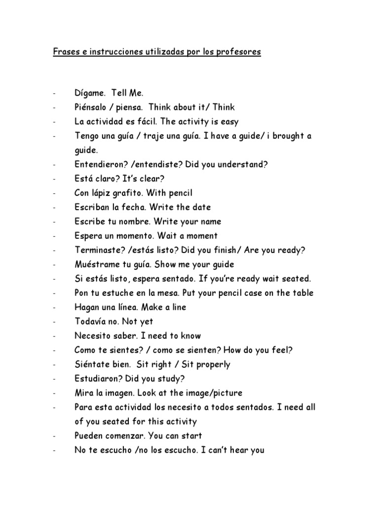 Frases de Uso de Alta Frecuencia - Pronunciacion | PDF | Artes del ...