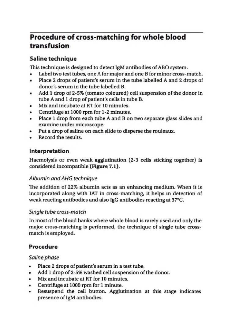 Special, Emergency, Electronic Cross Matching | PDF | Medical ...