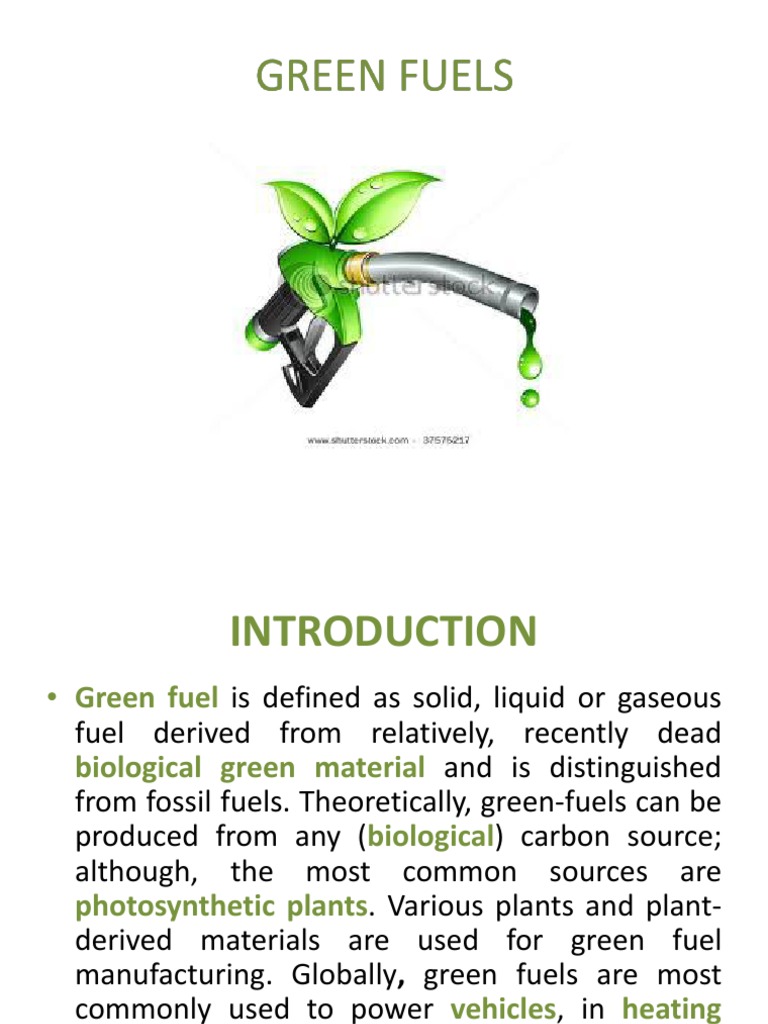 Green Fuels | PDF | Biofuel | Algae Fuel