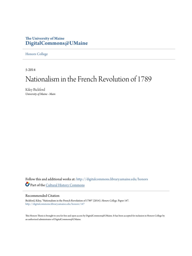 Nationalism in The French Revolution of 1789 | PDF