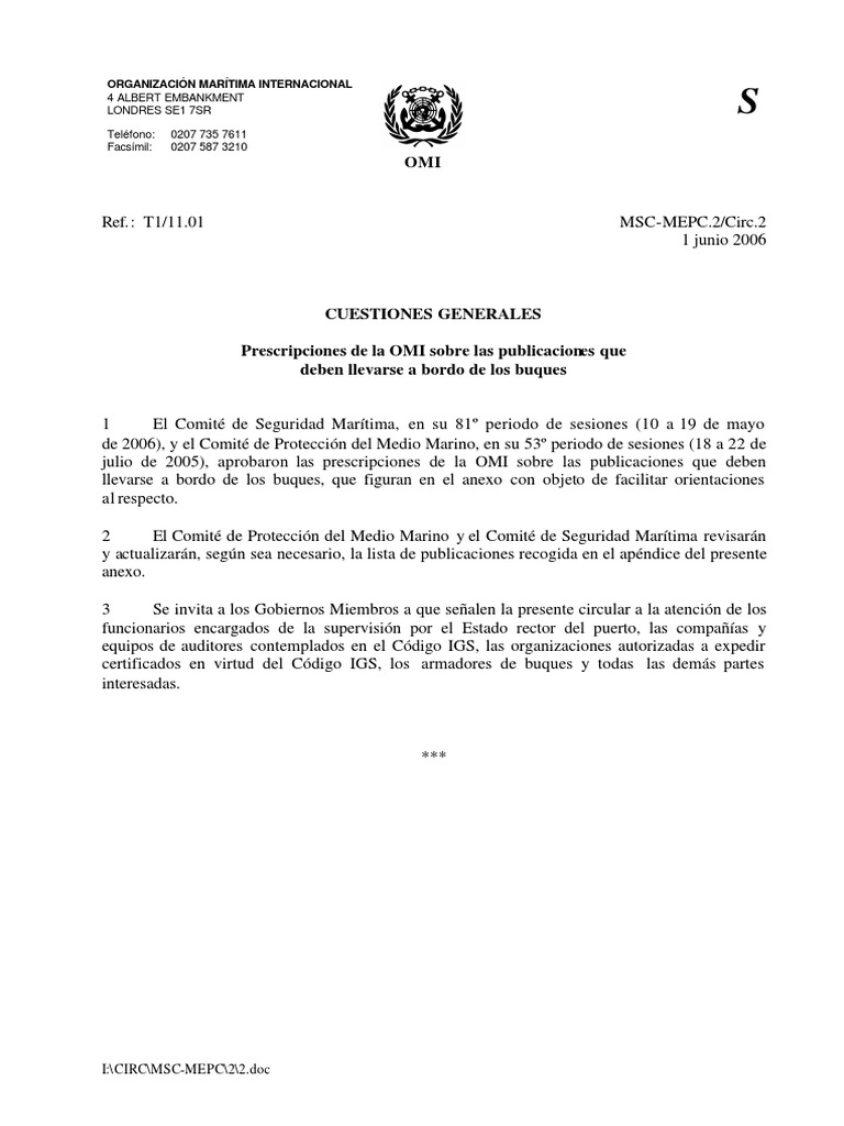 MSC-MEPC 2-Circ 2 | PDF