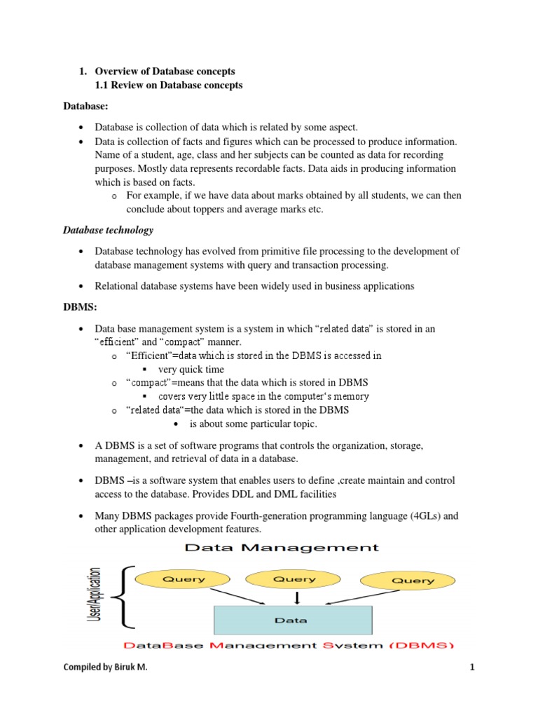 Chapter1-Overview of Database Concepts | PDF | Databases | Class (Computer Programming)