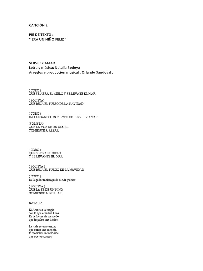 Amar Y Servir Letra Pdf