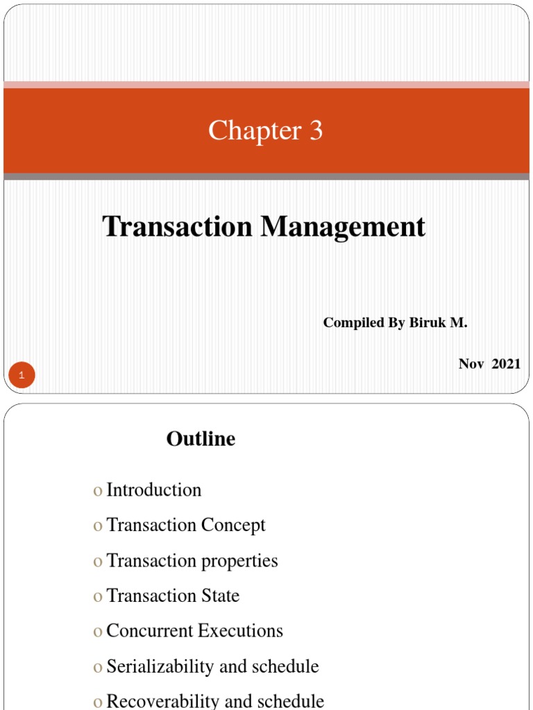 Ch 3 Transaction Management Pdf Database Transaction Acid