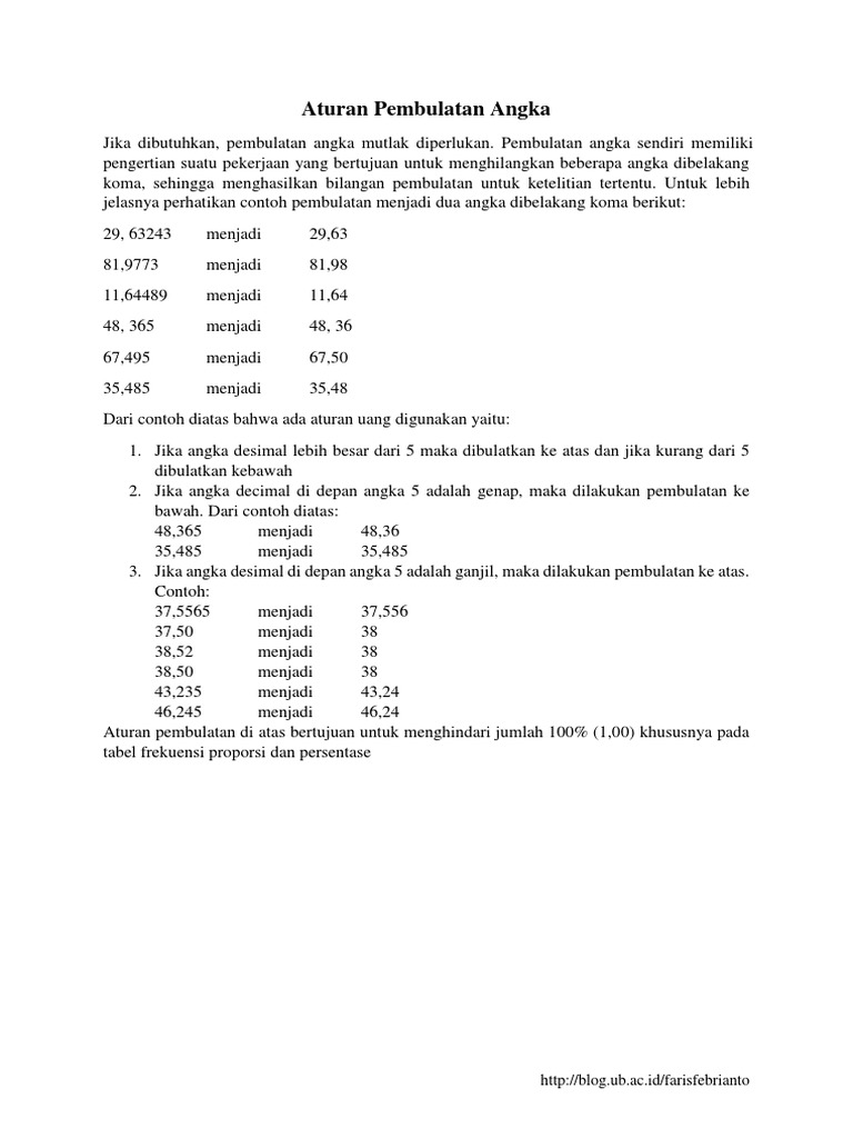 Aturan Pembulatan Angka | PDF