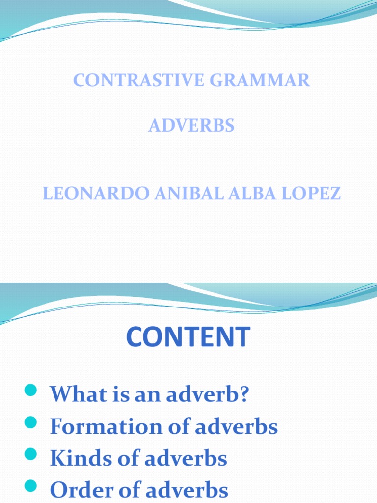 Adverbs Presentation | PDF | Adverb | Semantics