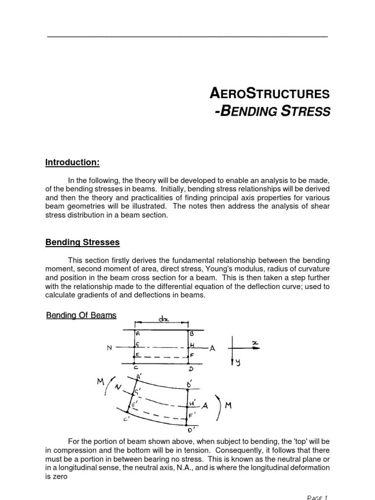 Lecture Notes MSC - Bending-V1 | PDF | Bending | Beam (Structure)