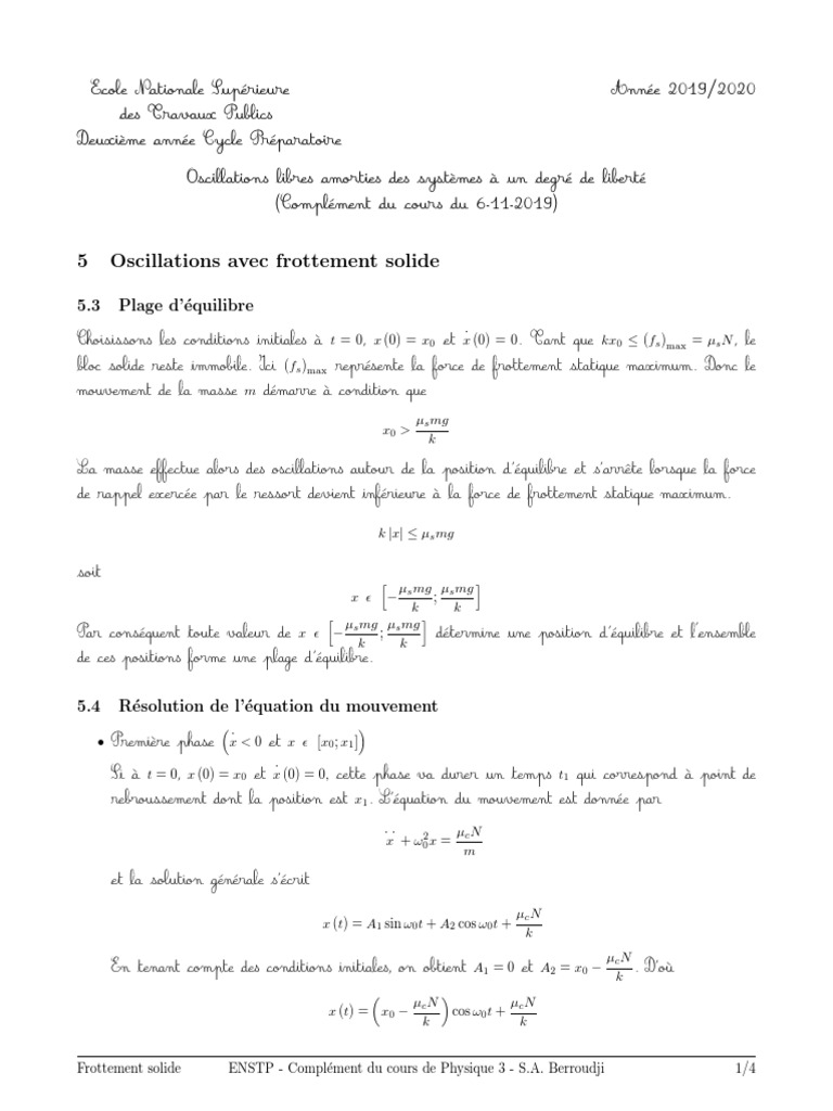 Frottement Solide | PDF