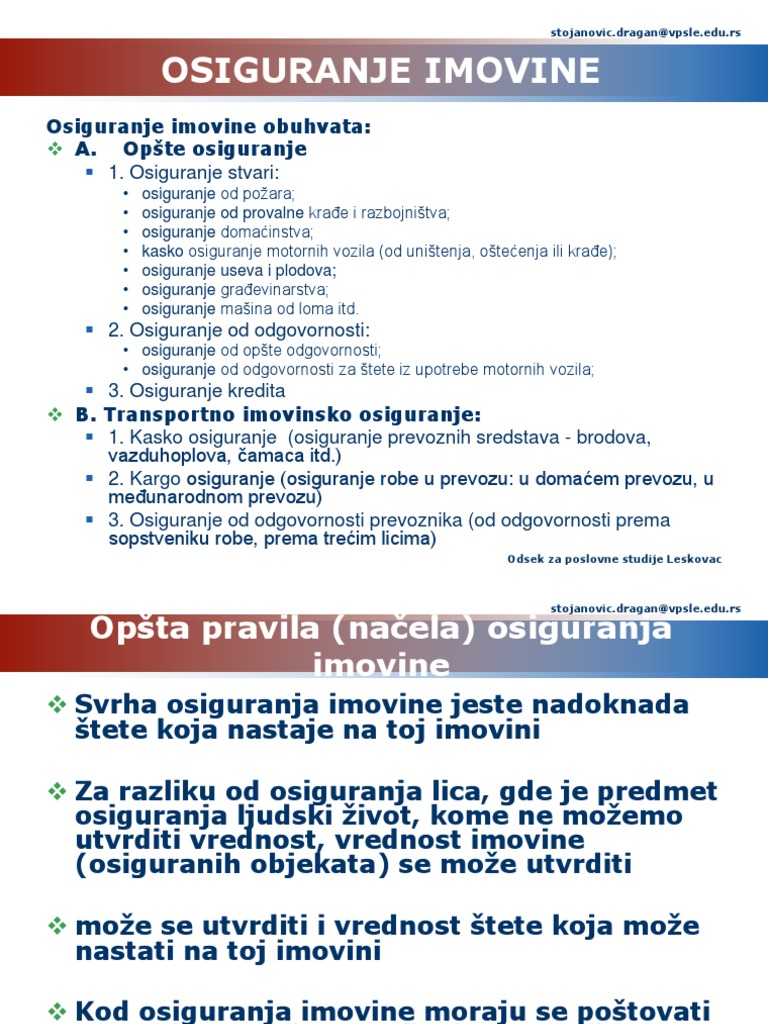 011 - Osiguranje Imovine, Osiguranje Od Odgovornosti | PDF