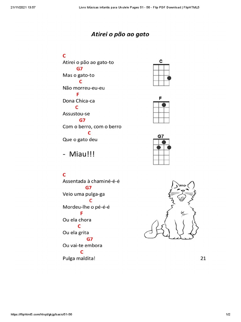 Cifra Atirei o Pao No Gato Ukulele | PDF