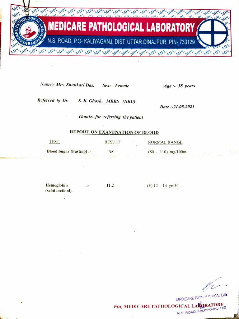 Blood and TSH Report | Download Free PDF | Thyroid Stimulating Hormone ...