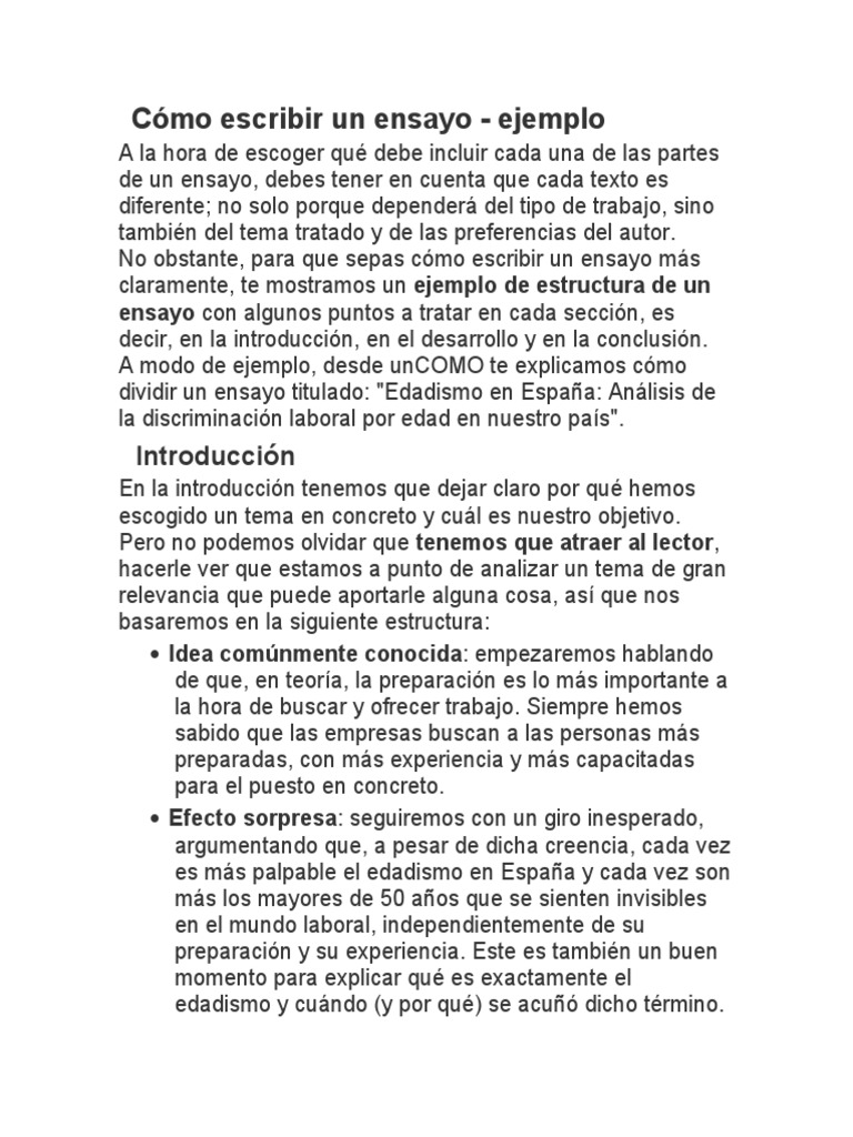 Paso A Paso de Como Escribir Un Ensayo | PDF | Ensayos | Cognición