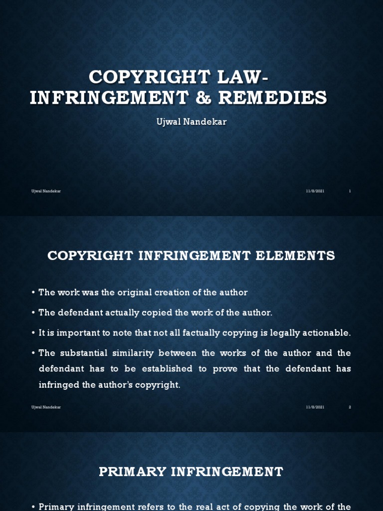 5-Infringement & Remedies - Copyright | PDF | Fair Use | Copyright ...