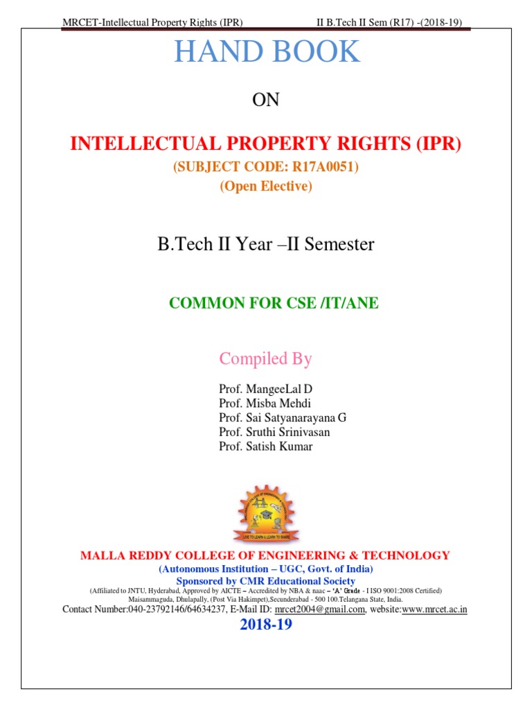 Intellectual Property Rights-Notes | PDF | Trips Agreement | Trade Secret