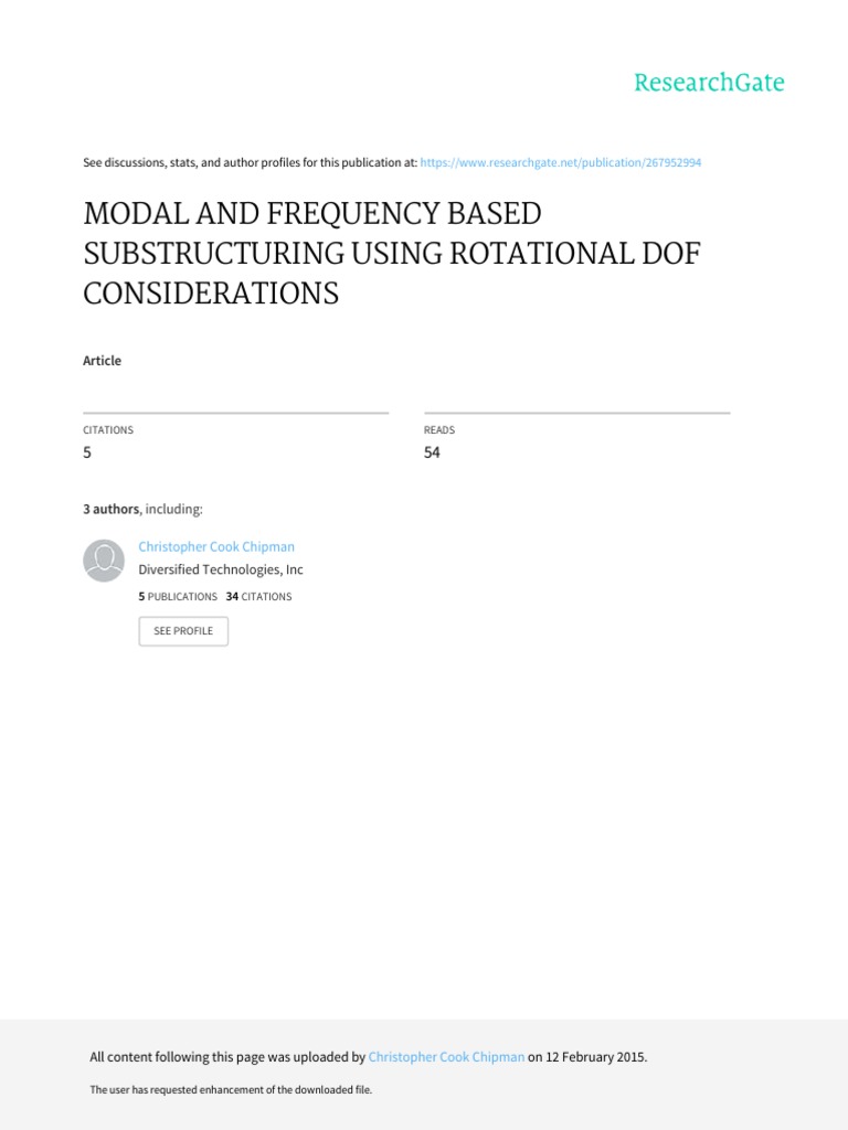 Modal and Frequency Based Substructuring Using Rot | PDF | Matrix (Mathematics) | Stiffness