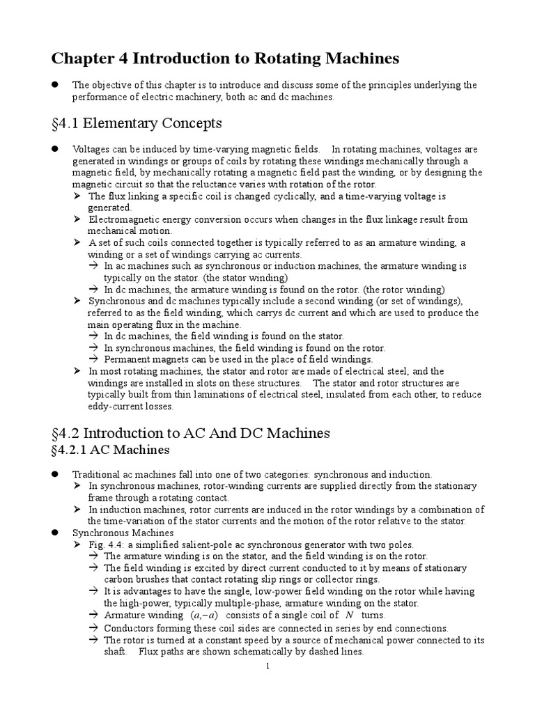 Electric Machine Ch04 | PDF | Electric Motor | Magnetic Devices