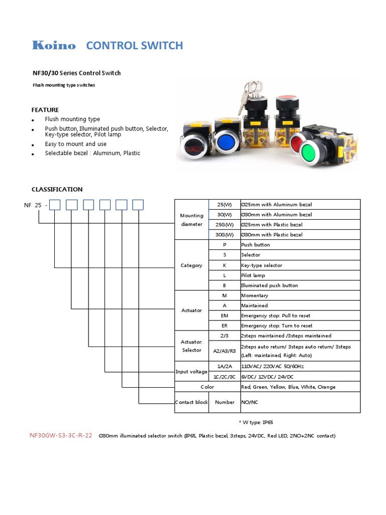 Koino Control Switch | PDF | Switch | Electrical Equipment