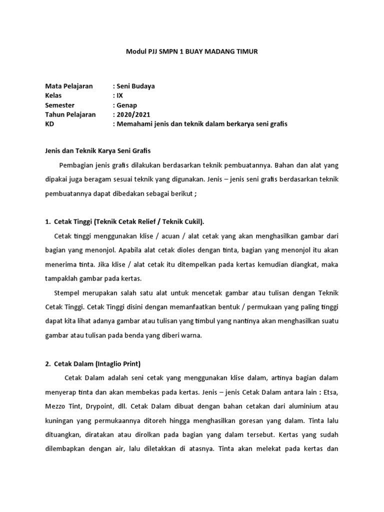 Modul SBK 1 | PDF | Seni
