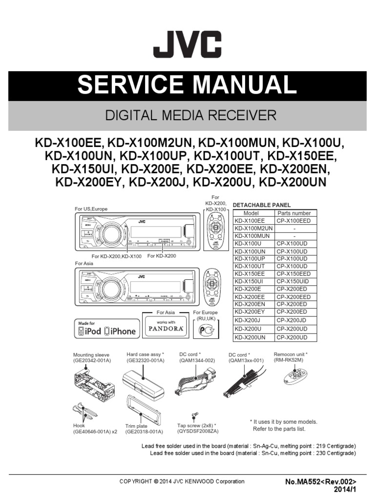 JVC Kd-X100e kd-x100m Kd-X100u Kd-X150e Kd-X200e kd-x200j Kd-X200u | PDF | Usb | Electrostatic ...