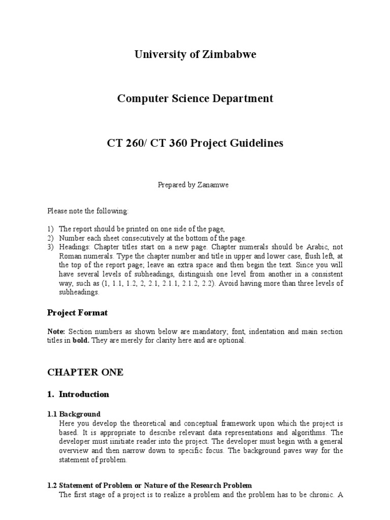 Computer Science Projects Guidelines | PDF | Specification (Technical ...