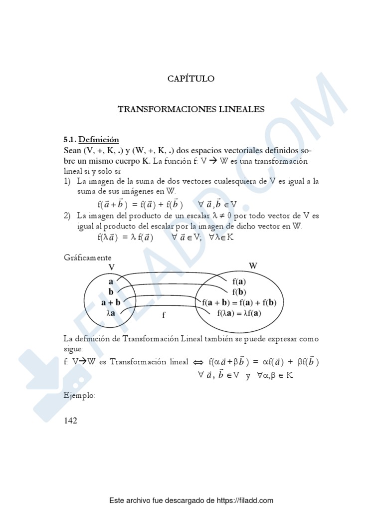 Capitulo 8 - Transformaciones Lineales | PDF | Mapa lineal | Espacio vectorial