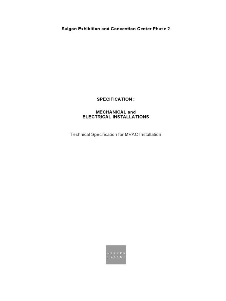 Secc - 2 Spec M&e 2 Mvac 110214 | PDF | Specification (Technical ...