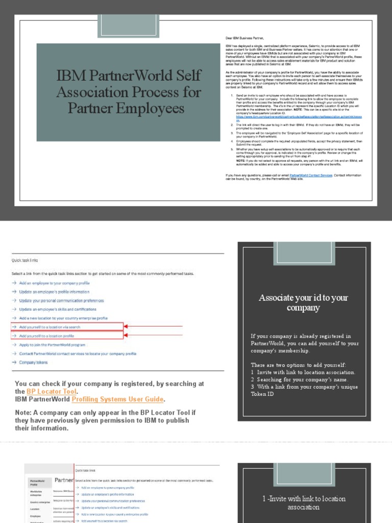Ibm Partnerworld Self Association Process For Partner Employees | PDF | Software Development ...