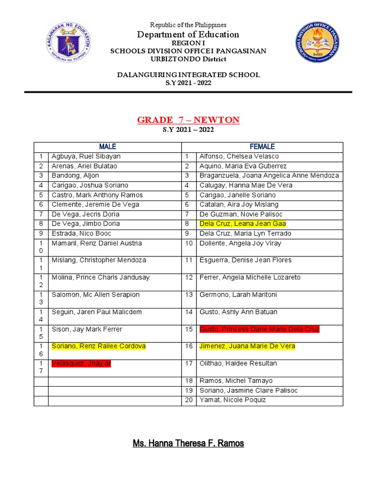 Department of Education: Grade 7 - Newton | PDF