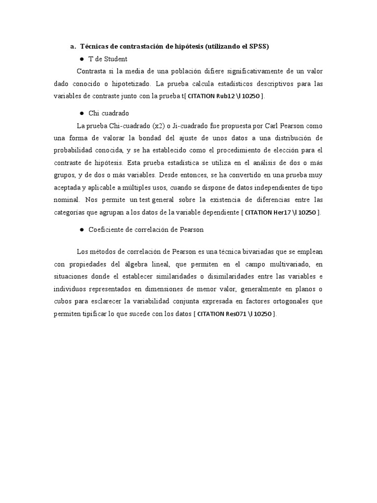 Técnicas de Contrastación de Hipótesis | PDF