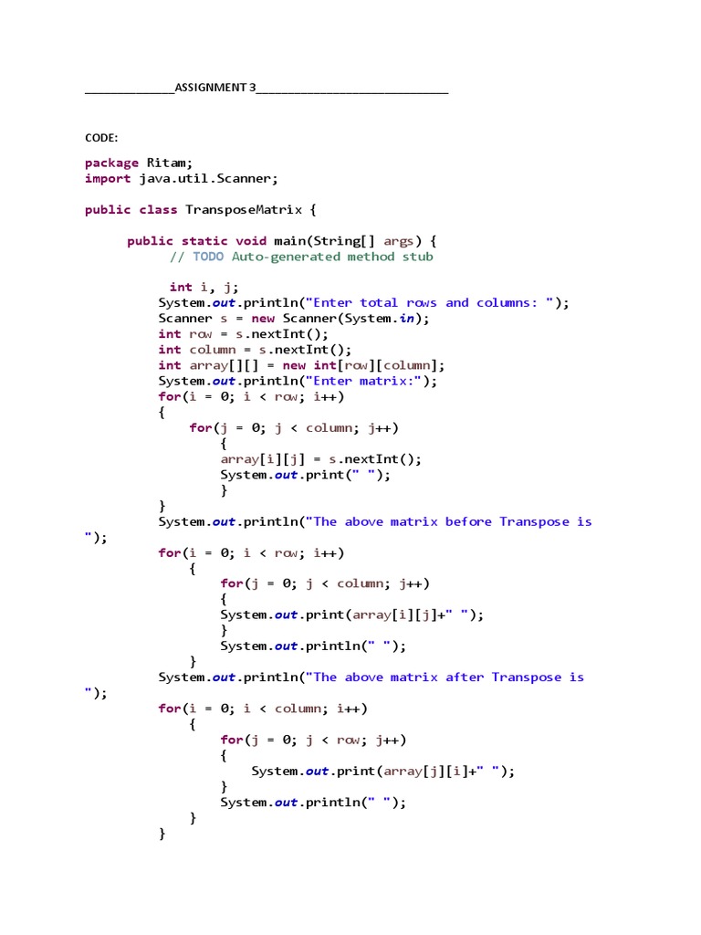 Package Import Public Class Public Static Void: // Auto-Generated ...