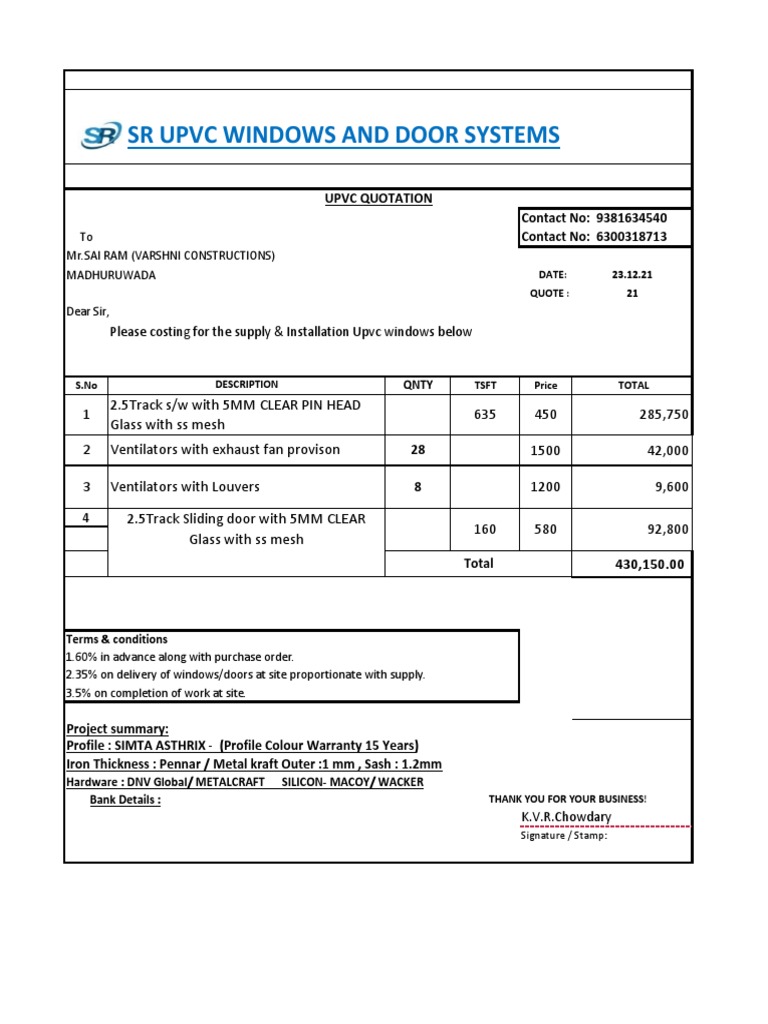 SR Upvc Windows and Door SR Upvc and Door Systems SR Upvc Windows and ...