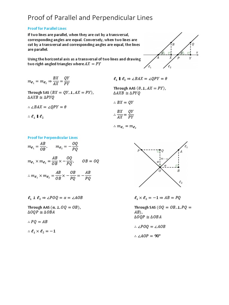 Proof of Parallel and Perpendicular Lines | PDF