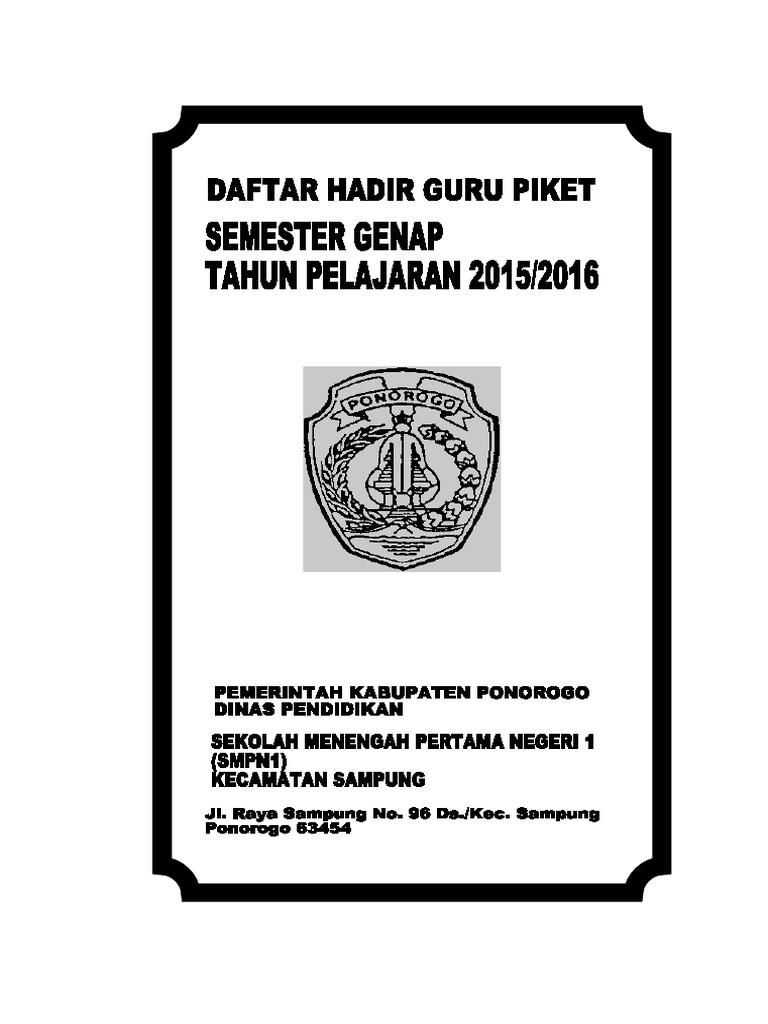 COVER Buku Piket Guru | PDF