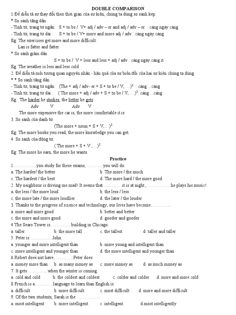 Double Comparison | PDF