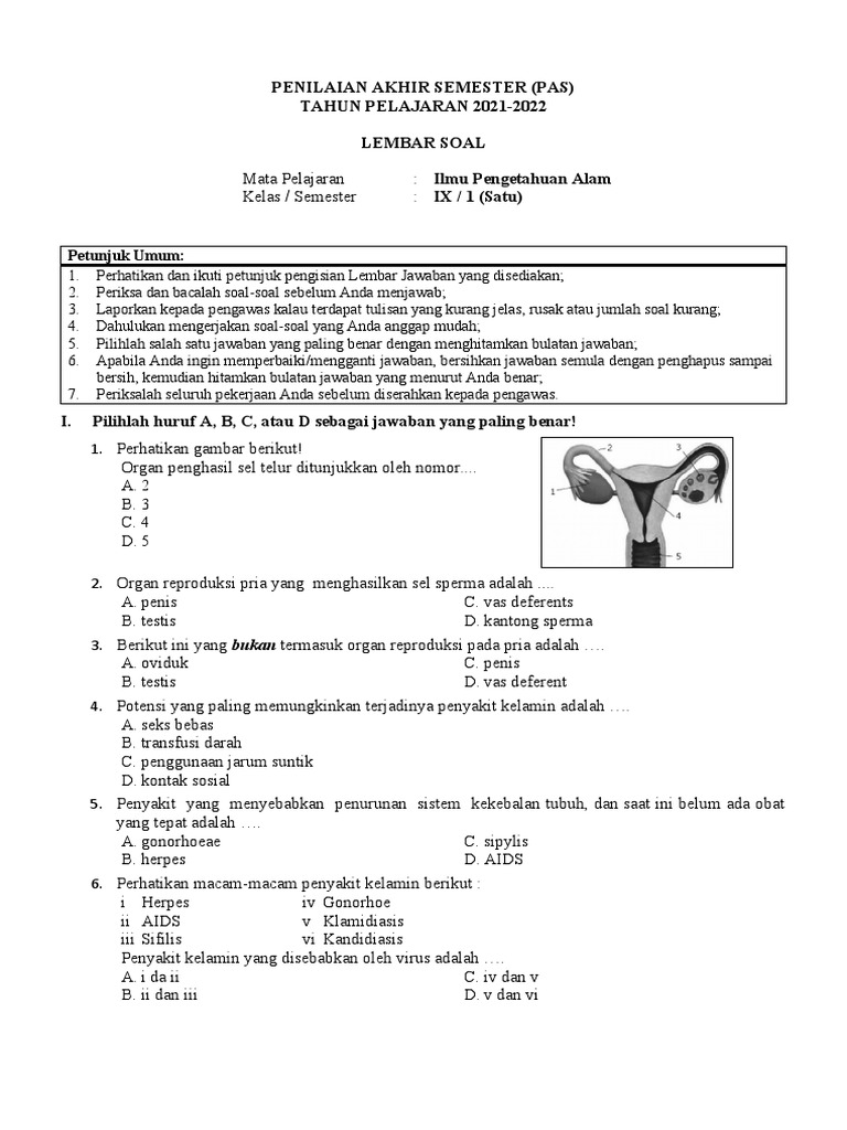 3-Soal Pas Ipa 9 | PDF